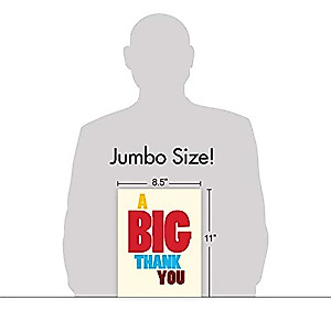 NobleWorks - Hilarious 8.5 x 11 Inch Notecard w/Envelope, Funny Cartoon Comic Strip, Stationery Jumbo Size Cards and Blanks - Big Thank You Card J9689