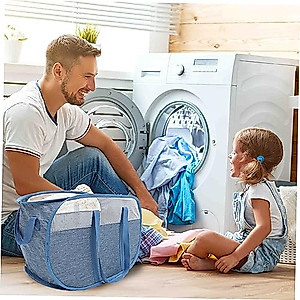 GREENADSCAPE Folding Laundry Hamper Laundry Baskets Dirty Cloth Basket Folding Laundry Basket Clothes Basket Holder Mesh Laundry Basket Laundry Hampers Clothes Holder Cationic Cloth