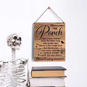 Porch Sign Gifts, Rustic Advice From the Porch Enjoy Every Season Wooden Signs Wood Plaque Hanging Sign Home Porch Decor 8 x 10 Inches