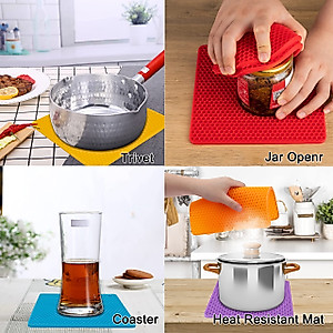 6 Pack Silicone Trivet Mat, Silicone Trivets for Hot Pots and Pans, Multipurpose Non-Slip & Heat Resistant Silicone Hot Pad for Kitchen Counter