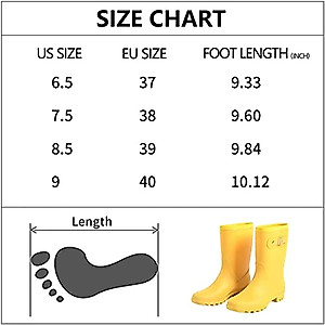 Fubotao Women's Mid Calf Rain Boots Waterproof Fashion Garden Shoes Anti-slipping Rainboots For Women Comfortable Insole Light Rain Shoes