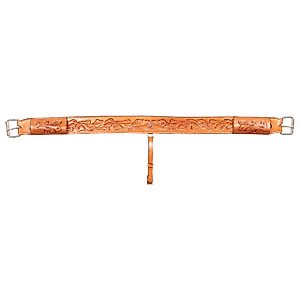 Acerugs Back Cinch Strap for Western Saddles Horse Bucking Strap Rear Girth Flank Cinch Cowhide Leather (Tan, Horse)