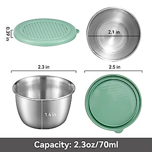 VANDHOME 2.3OZ/70ml Salad Dressing Container To Go With Lid 6 Pack Leakproof Dipping Sauce Cups Sauce Container for Lunch Small Containers for Salad Dressing, Snacks, Fits in Bento Box for Lunch