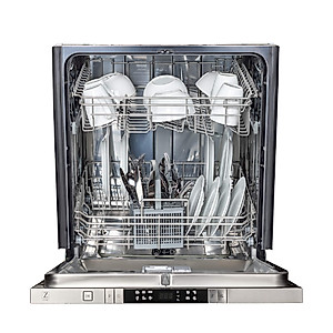 ZLINE 24 in. Top Control Dishwasher in Black Matte with Stainless Steel Tub and Modern Style Handle