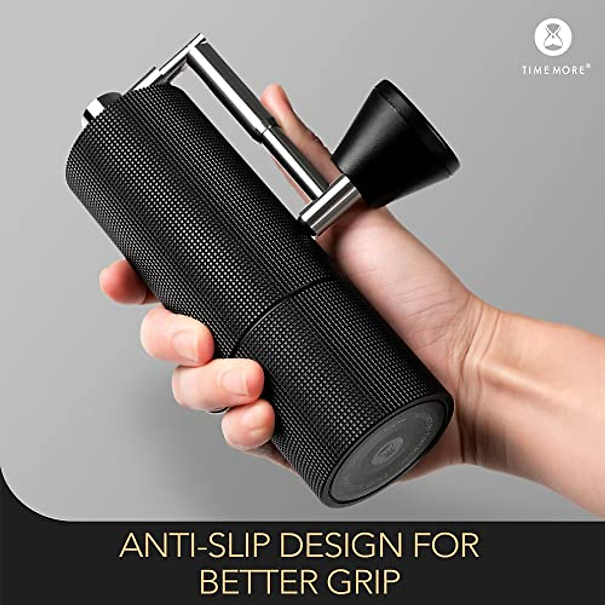 TIMEMORE Chestnut C3 PRO Manual Coffee Grinder, Stainless Steel Conical Burr Coffee Grinder, Hand Coffee Grinder with Foldable Handle and Adjustable Setting, for Espresso to French Press - Black