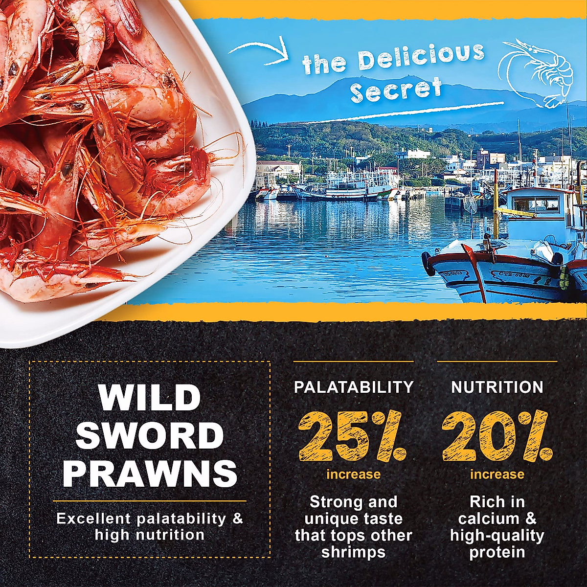 Ultra Fresh Bottom Feeder Fish Food, Sword Prawns, Natural Protein, Balanced Diet, for Catfish, Corydoras, Loaches, Tropical Shrimp Pie 2.05 Ounces