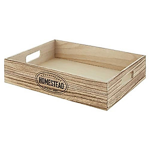 Premier Housewares Rustic Homestead Crate, Natural, Paulownia Wood, Plywood