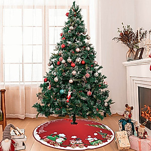 48 Inch Christmas Tree Skirt, Truck Xmas Tree Mat for Christmas Party Home Decor, Merry Christmas Tree Skirts for Christmas Tree Holiday Decorations…