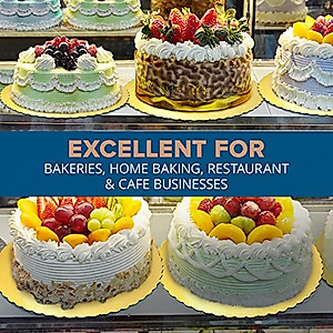 [30 Pack] 8 10 12 Inches Round Tierd Cake Boards Combo - Cardboard Disposable Layered Cake Pizza Circle Scalloped Gold Stackable Tart Decorating Base Stand