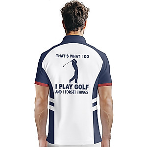 HIVICHI Golf Shirts for Men Polo Shirt for Men Funny Polo Shirt Swing American Flag Shirts Patriotic Crazy Dry Fit Golf Gifts