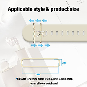 Kakurookie Decorative Rings Loops Compatible with Apple Watch Silicone Bands Charms 49mm 45mm 44mm 42mm 41mm 40mm 38mm iWatch Series 10 9 8 7 6 5 4 3 2 1 SE 2 Ultra 2 Charms Accessories (No Band)