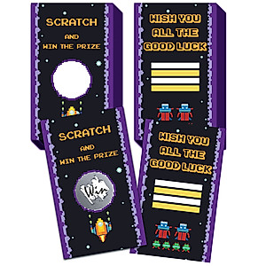 MR-LABEL 100 PCS Scratch Off Stickers Cards-DIY Coupon for Business- Scratch to Win Cards – Scratch Notes-Blank Gift Certificates for Spa Beauty Makeup Hair Salon, Christmas Birthday Holiday (Game)