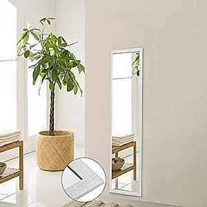 FANYUSHOW Dressing Mirror, Modern, Full Length, Rectangular and Wall-Mounted Door Mirror, Easy to Assemble, Used for Full Body View [White, 50" x 14"]