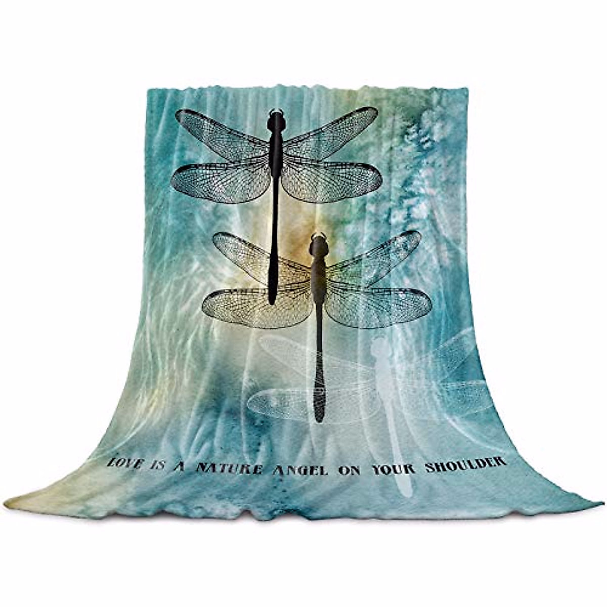Dragonfly Throw Blanket,Flannel Fleece Blanket,Soft Cozy Fuzzy Comfy Warm Cute Lightweight Blanket for Women Adult Girl,Kid,Baby-Decor Gift-Dragon Fly Microfiber Nap Blanket for Couch,Bed,Sofa-60"x50"