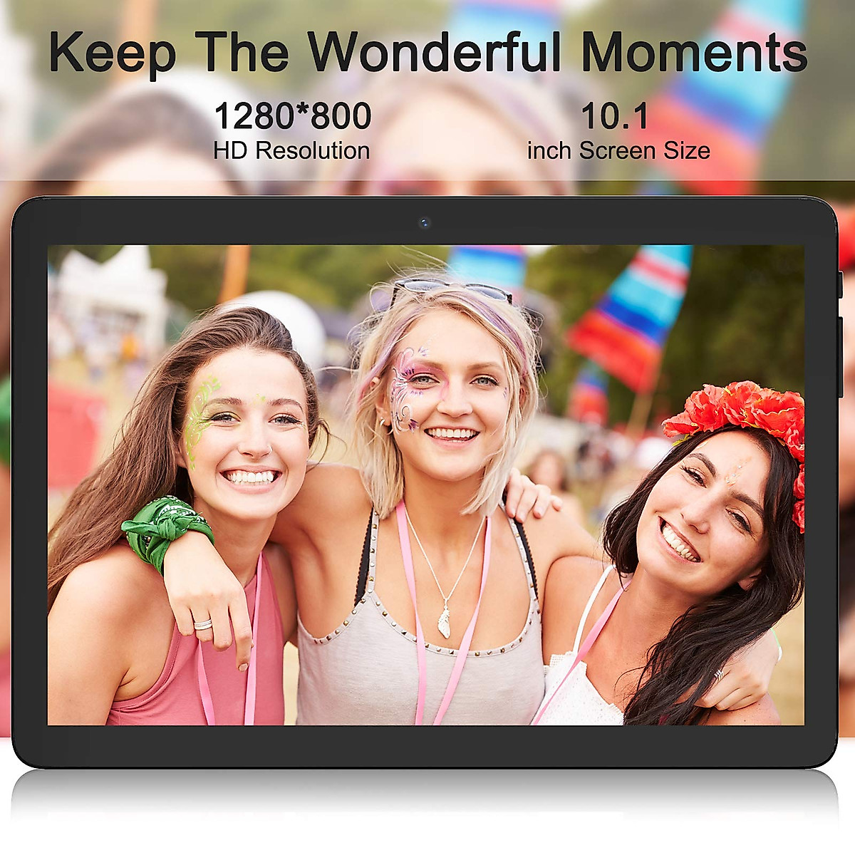 Winsing Android Tablet 10 Inch, Tablets Android with 32 GB ROM, Expand to 128 GB,3G Unlocked Phablet with Sim Card Slot, WiFi, Bluetooth, GPS, Black, Gifts for Mother's Day Bluetooth, Black