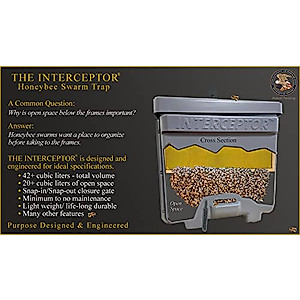 Honeybee Swarm Trap-THE INTERCEPTOR PRO Complete Kit ASSEMBLED With Frames, Foundation, Lure & REAL Beeswax Coating (also includes tree strap & hooks)