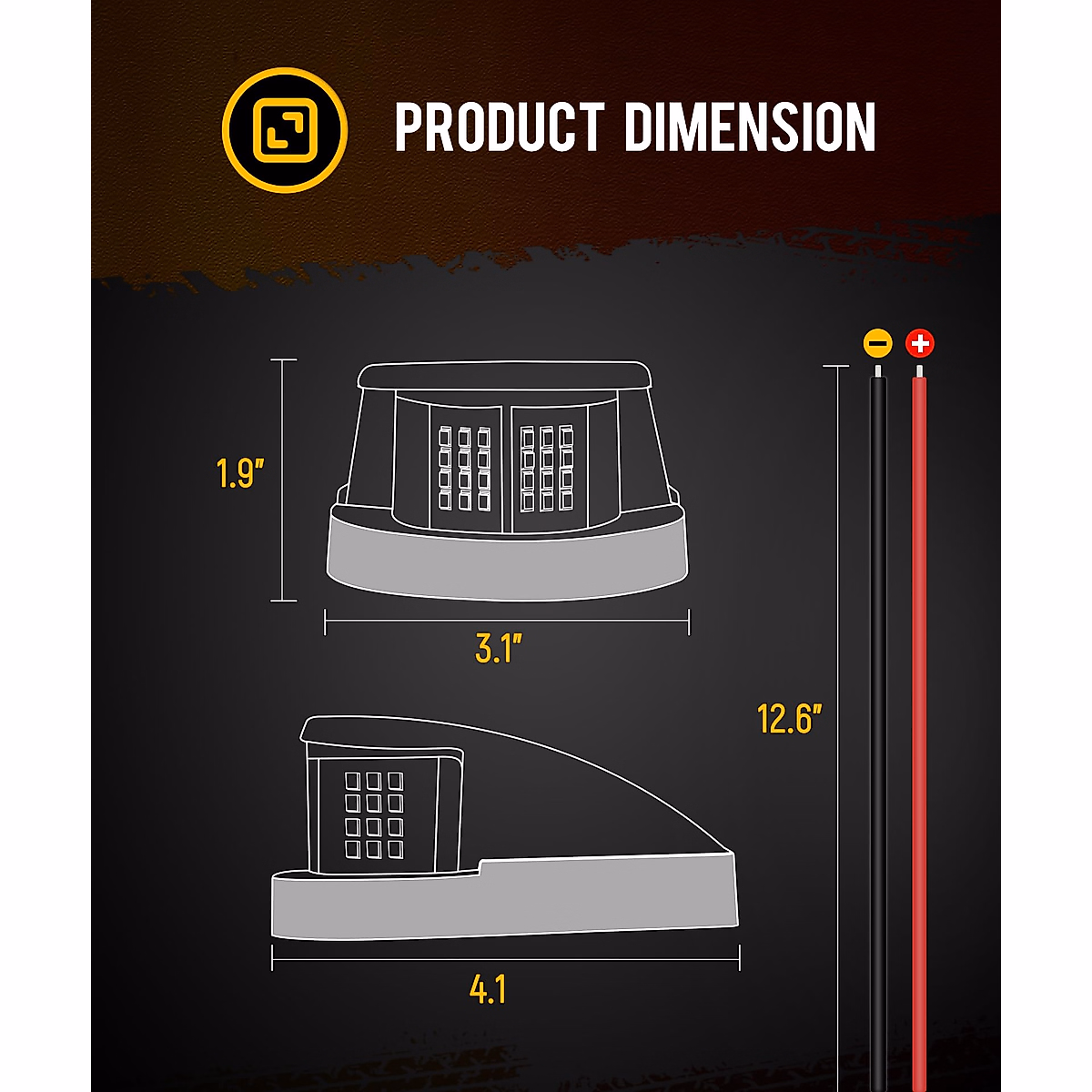 Partsam 1Pcs Marine Boat Bow Lights, 24 LED Red and Green Navigation Light for Vessle Pontoon Yacht Skiff Skeeter