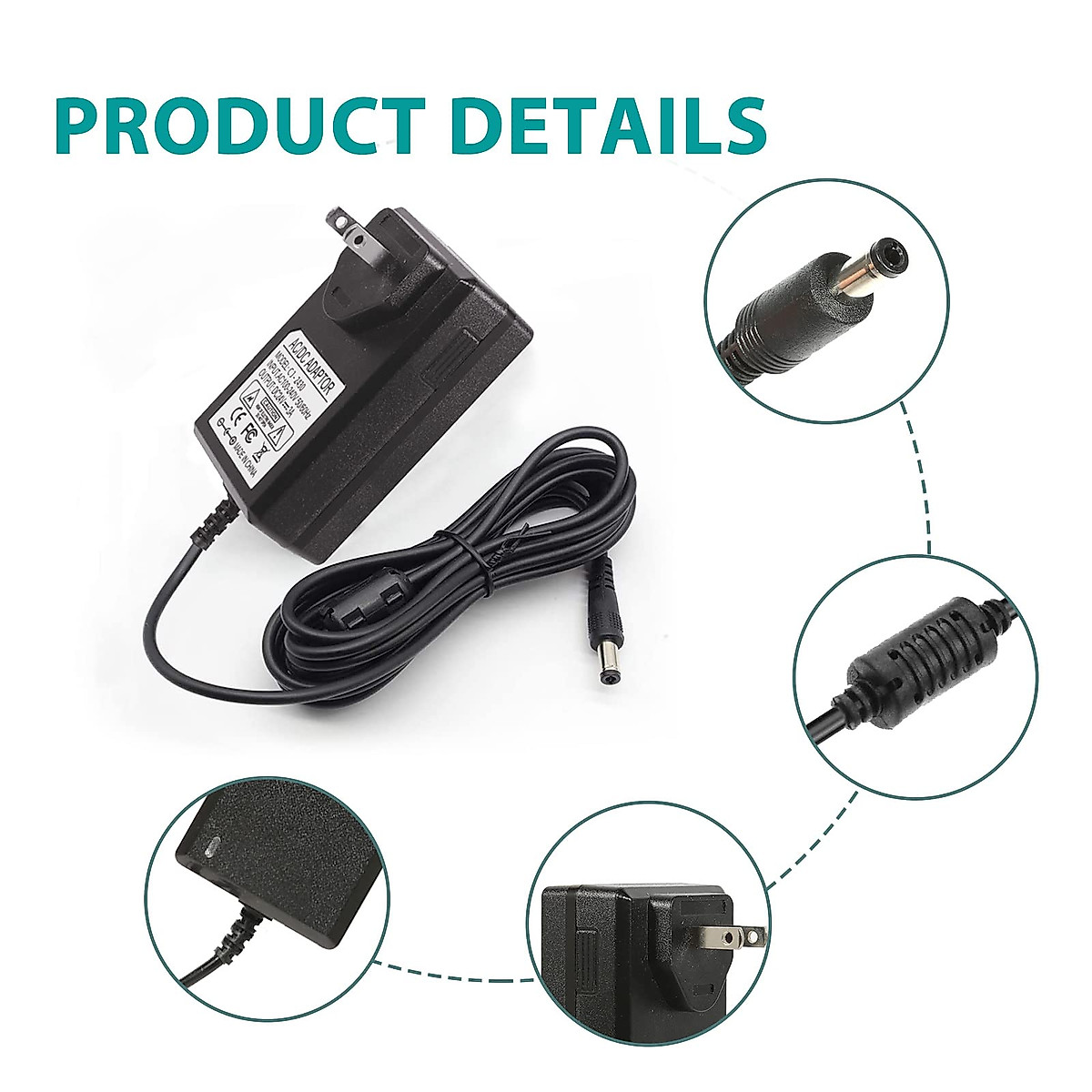 24V 3A 72W DC Power Supply Adapter AC to DC Converter Transformer 100~240V AC Input for 5050 3528 LED Strip 3D Printer CCTV Security System LCD Monitor (24V3A)