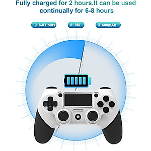 SADES PS-4 Wi'reless Controller Gamdpad for Playstation 4/ PS-4 Pro Console, Remote Joystick with Enhanced Responsiveness, Motion Motor/LED Lights/Audio Function/Anti-Slip Design(Ship from USA)