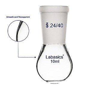 Labasics Borosilicate Glass Single Neck Recovery Flask Rotary Evaporator Flask, with 24/40 Outer Joint, 10 ml