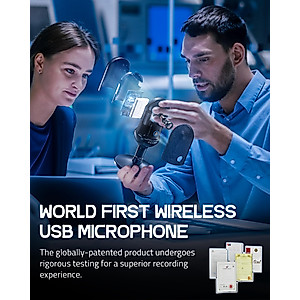 ALABS USB Wireless Cardioid Condenser Microphone for Podcast,Gaming and Home Office,100ft Signal Transmission Distance,Streaming Mic with LED Quick Mute Indicator and Noise Cancelling for PC,Mac