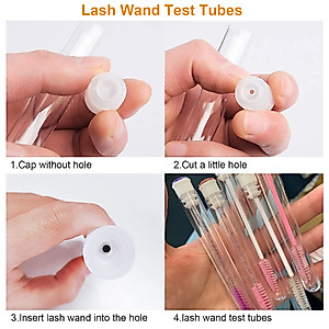 DIRBUY 250Pcs Test Tubes with Caps, 16x100mm Plastic Test Tubes with Caps for Scientific Experiments, Bath Salts, Candy Storage, Party Favors, Halloween