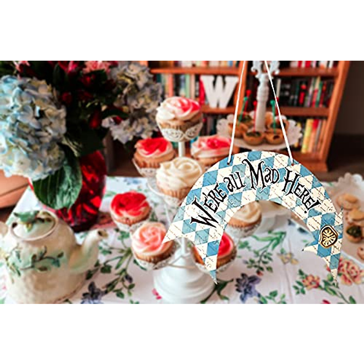 Alice in Wonderland Party Decorations, Mad Hatter Tea Party Supplies, Arrow Hanging Signs Pack of 10(Double-Sided Design)