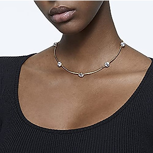 SWAROVSKI Constella All-Around Necklace with Clear Round-Cut Crystals on a Gold-Tone Finish Band, Part of the Constella Collection
