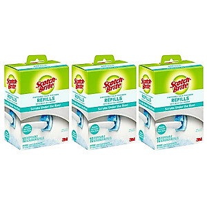 Scotch Brite Toilet Scrubber Refills 3 Boxes of 10 Each Value Bundle Pack Click N Flip