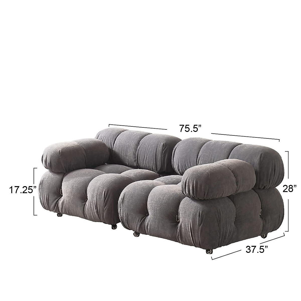 Creative Co-Op Mimosa Modular Bread Loveseat Sofas