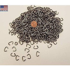3/8 Galvanized Steel Hog Rings for Rabbit Cages, Traps, Fencing, Sausage Casings, (500 Bulk Pack)