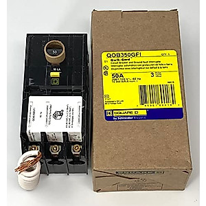 SCHNEIDER ELECTRIC Miniature 120/240-Volt 50A QOB350GFI Molded Case Circuit Breaker 600V 100A