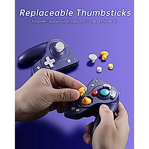 tenlox DOYOKY Joypad Controller for Switch/Switch OLED, Retro Gamecube Style Wireless Replacement, Switch Controllers with Replaceable Thumbsticks/Map Button/Turbo/6-Axis Gyro/Vibration