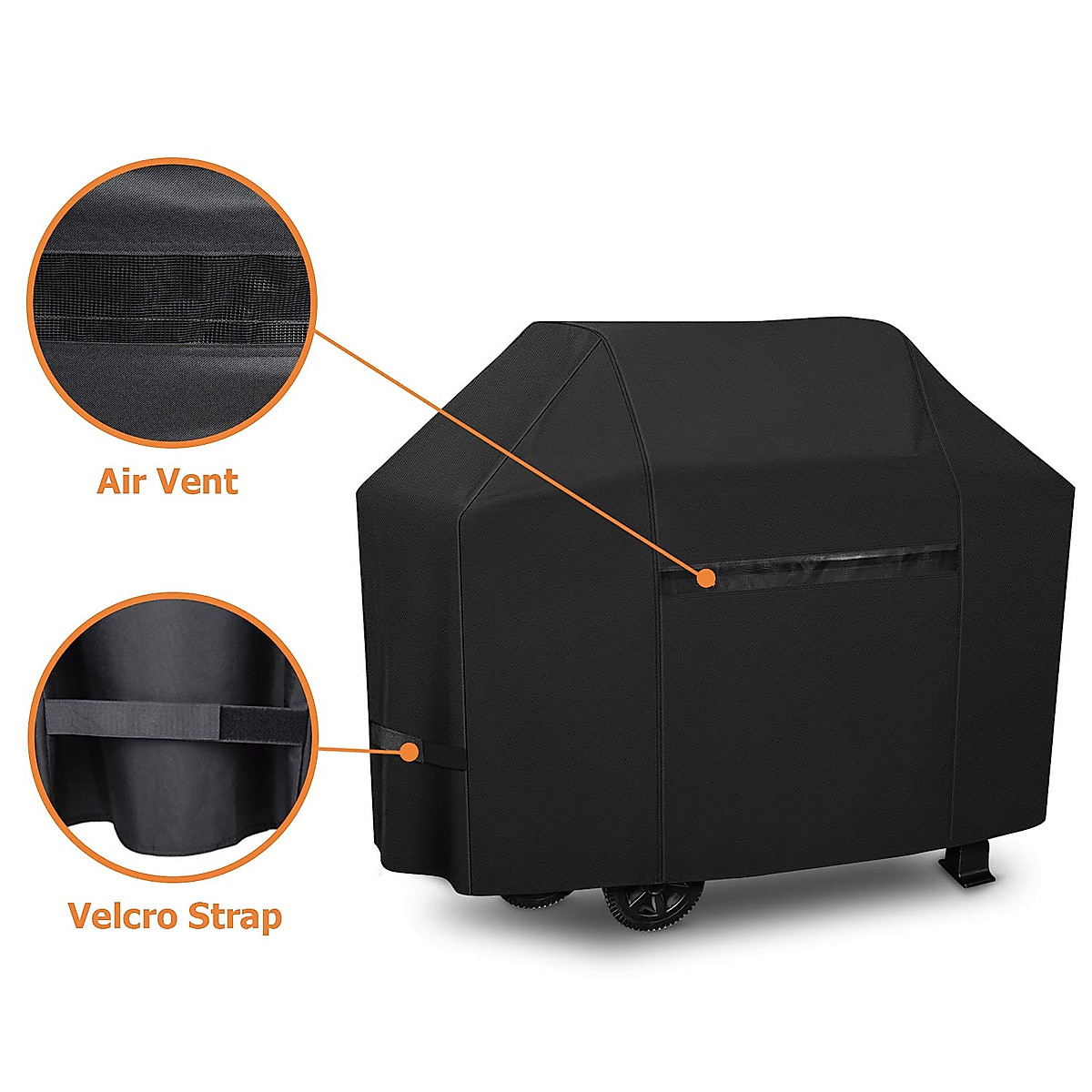 iCOVER Grill Cover- 82 Inch 600D Heavy-Duty Water Proof Patio Outdoor Black Canvas Oversize BBQ Barbecue Smoker Grill Cover G21607 for Weber Char-Broil Brinkmann Holland Napoleon JennAir