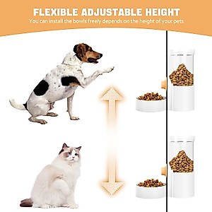 Yummy Sam Hanging Cage Automatic Small Pet Food Bowl Water Bottle Dispenser, 1L Auto Gravity Pet Feeder and Waterer Set Kennel Feeding Station Crate Feeder Dish for Puppy Cats Rabbit Ferret (White)