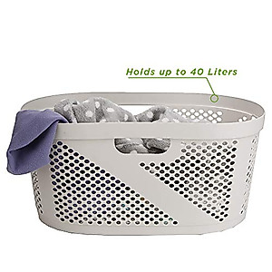 Mind Reader Basket Laundry Hamper, Bathroom, Bedroom, Closet, 60 Liter, Ivory & HHAMP40-IVO, Laundry, Storage, Bathroom, Bedroom, Home, Ivory 40 Liter Clothes Basket