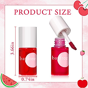 2 Colors Lip Stain Tint,Plumping Mini Liquid Lipstick,Hydrating Moisturizing Lip Cheeks And Eyes,Waterproof&Long Lasting,Natural Glossy Korean Lip Tint Stain Easy Application, Non-Sticky(01+02)