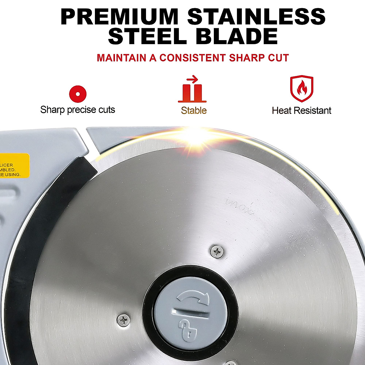 Kitchener Meat Slicer for Deli Cuts, Bread, & Cheese, Electric, 7.5" Stainless Steel Blade, Safety Guard, 120VAC Belt Driven