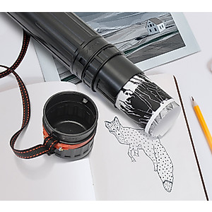 VViViD Extra Large Black Plastic Telescoping Transit Poster & Document Storage Tube w/Adjustable Nylon Carrying Strap (Medium (17.5" x 2.5"))