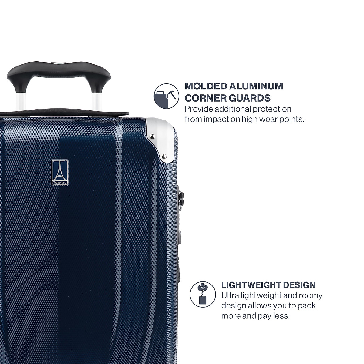 Travelpro Pathways 3 Hardside Expandable Luggage, 8 Spinner Wheels, Lightweight Hard Shell Suitcase, Checked Large 28 Inch, Royal Blue