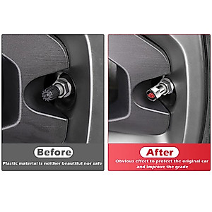 Anime Tire Valve Stem Caps, 4 PCS Car Tire Air Caps Cover, Hexagon Design Light-Weight Aluminum Alloy Screw-On Universal Auto Wheel Tire Stem Covers for Car Truck SUV Motorcycles Bike, Cloud, Red