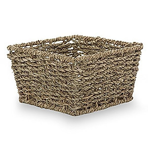 The Lucky Clover Trading Sea Grass Square Utility, Small Basket, Natural