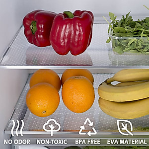 Shelf Liner, Raydior Drawer Liner Non-Slip Washable, 12in×20Ft Cabinet Liner Non-Adhesive Shelf Liners for Kitchen Cabinets, Wire Shelves, Refrigerator Liners Come with 6pcs Drawer Divider (Clear)