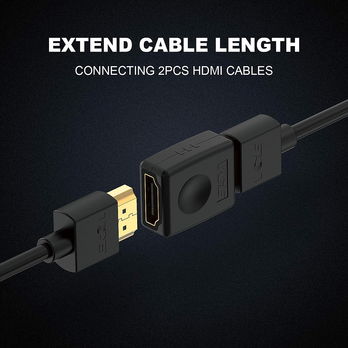 VCE HDMI Coupler 10-Pack, HDMI Female to Female Connector Adapter 3D 4K 1080P HDMI Cable Extender Compatible with Roku TV Stick Chromecast, Switch, Xbox One, PS4 PS3, PC and More