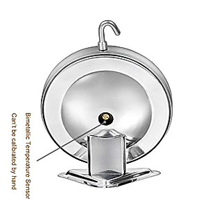 BOHK Large 2.36 Inch Dial Oven Thermometer with Bold Numbers Clear Toughened Glass Lens Hook Base Durable Stainless Steel Body Easy to Read Accurate 150-600℉