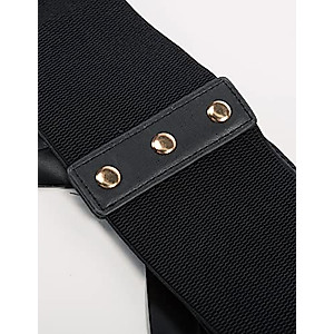 Hanna Nikole Womens Plus Size Stretchy Cinch Belt Snap-Button Corset Belt Black M