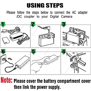TKDY ACK-E15 AC Power Adapter LP-E12 Dummy Battery DR-E15 DC Coupler Charger Kit for Canon EOS Rebel SL1, 100D DSLR, Kiss X7, PowerShot SX70 HS Cameras.