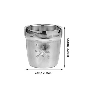 Kisangel 1 Set Travel Coffee Mug Coffee Mugs Espresso Cups Stainless Steel Water Cup Stainless Wine Glass Metal Cup Stainless Steel Coffee Tumbler Stainless Steel Cups Outdoor Beer Mug