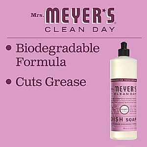 MRS. MEYER'S CLEAN DAY Liquid Dish Soap, Biodegradable Formula, Peony, 16 fl. oz