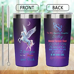 Gifts for Daugher from Father Mom Personalized Tumbler for Christmas Birthday Custom Insulated Stainless Steel Tumblers